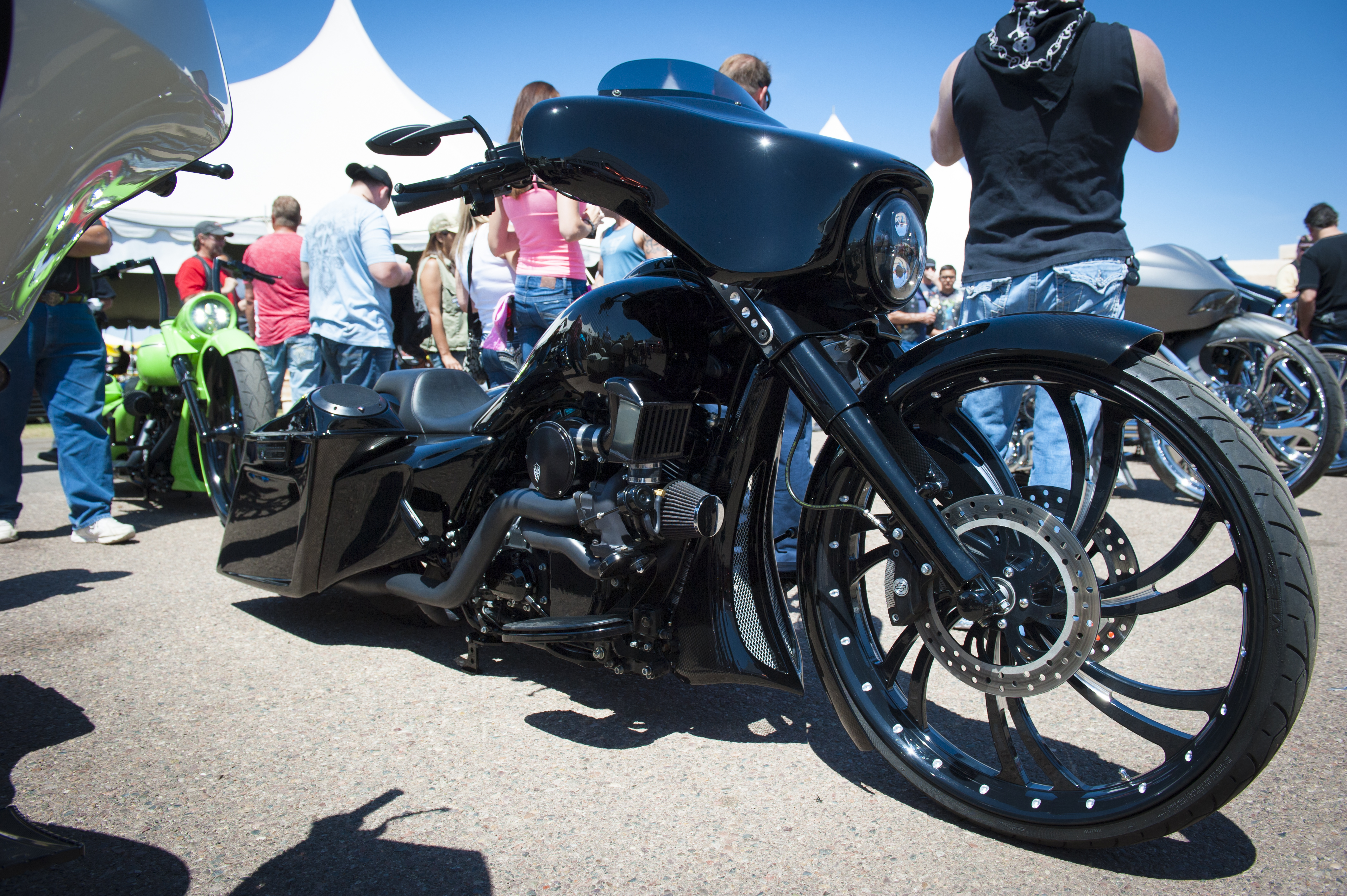 V Arm Harley Pan America Black Double Cut Wheels - SMT Wheels