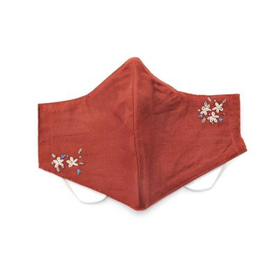 Face mask rust embroidered (Others Bangladesh) - Trade Central