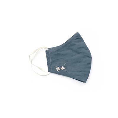 Face mask dusty blue embroidered (Others Bangladesh)While supplies last ...