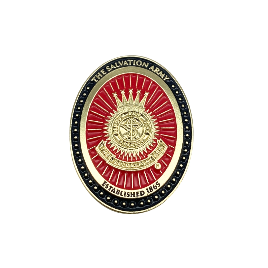 Magnetic Red Oval with Gold Crest - The Salvation Army Trade Central
