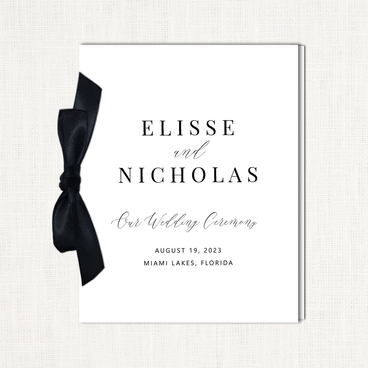 Elisse Ribbon Wedding Programs Leslie Store All Wedding Programs ...