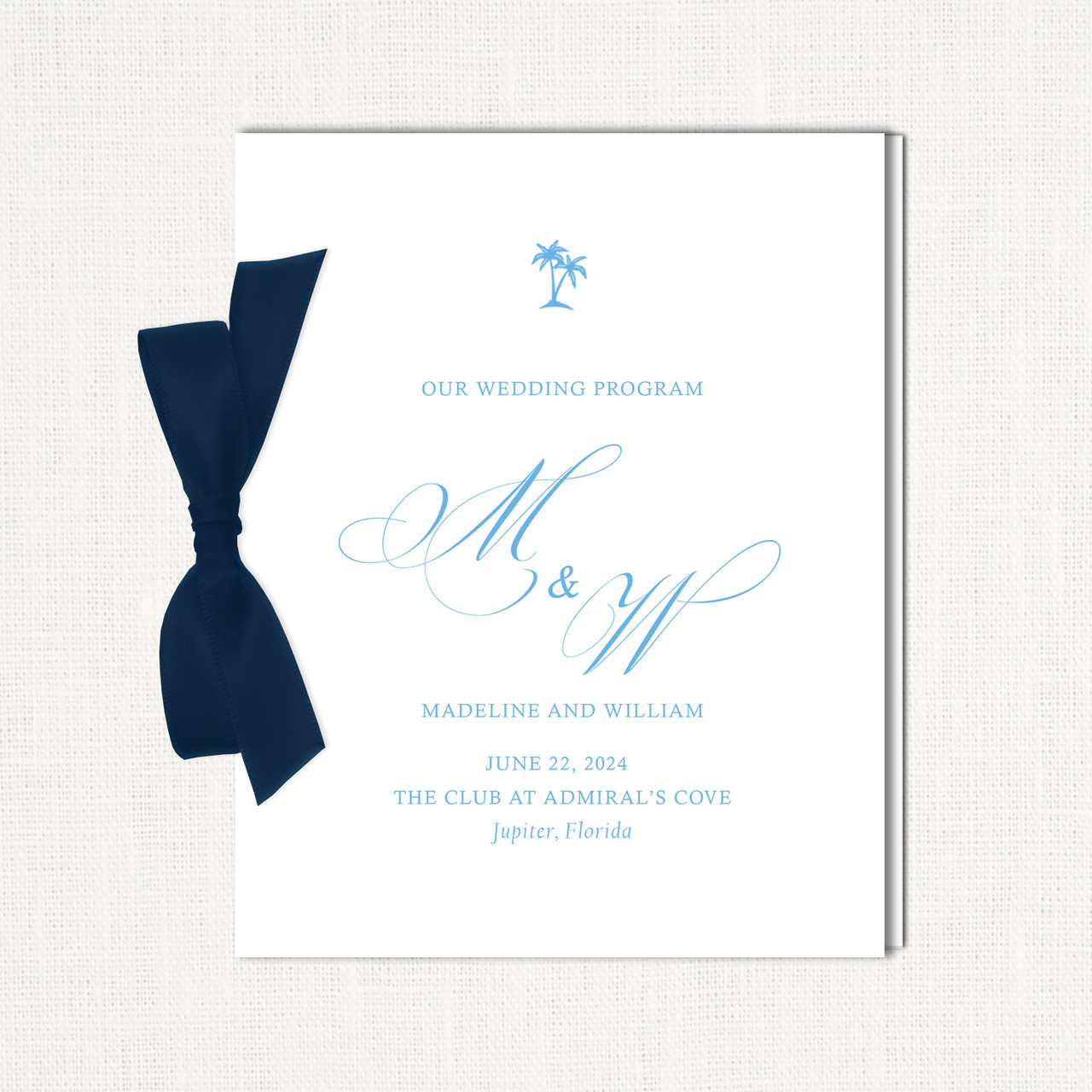 Madeline Ribbon Wedding Programs - Customize Yours Today