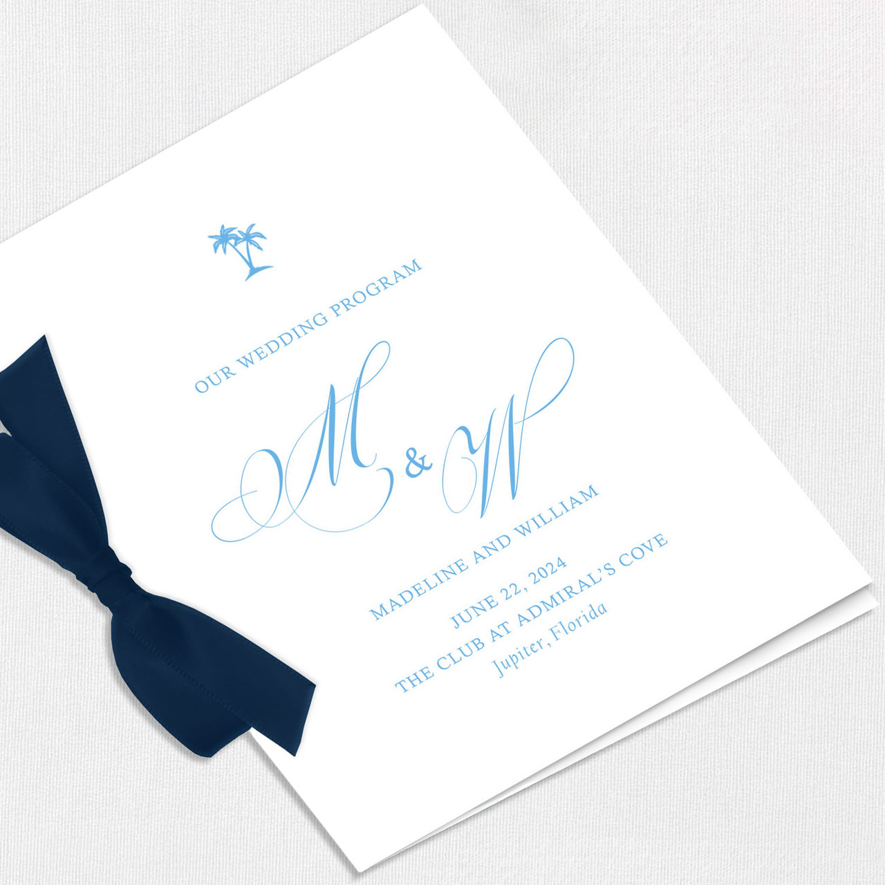 Madeline Ribbon Wedding Programs - Customize Yours Today