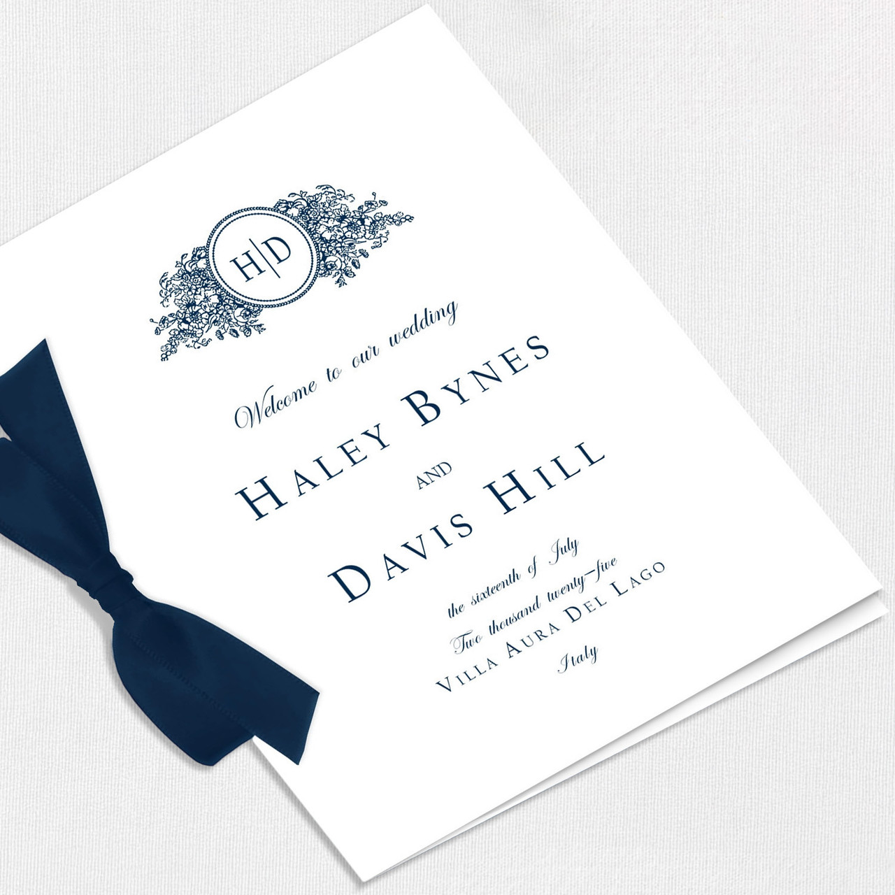 Haley Ribbon Wedding Programs | Customizable Designs