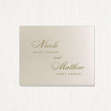 Nicole Thank You Cards, Elegant Champagne Cards |Leslie Store