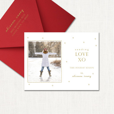 Sending XO Card: Custom Holiday Cards - Thermography print