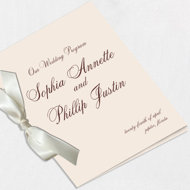 Sophia Ribbon Wedding Programs | Custom Wedding Program