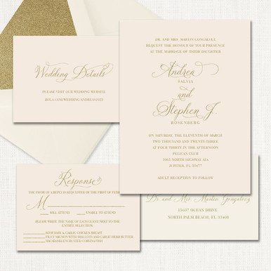 Andrea Blush Wedding Invitations | Shop Now!