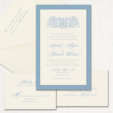 Amelia French Blue Wedding Invitations Chatham Bars Inn