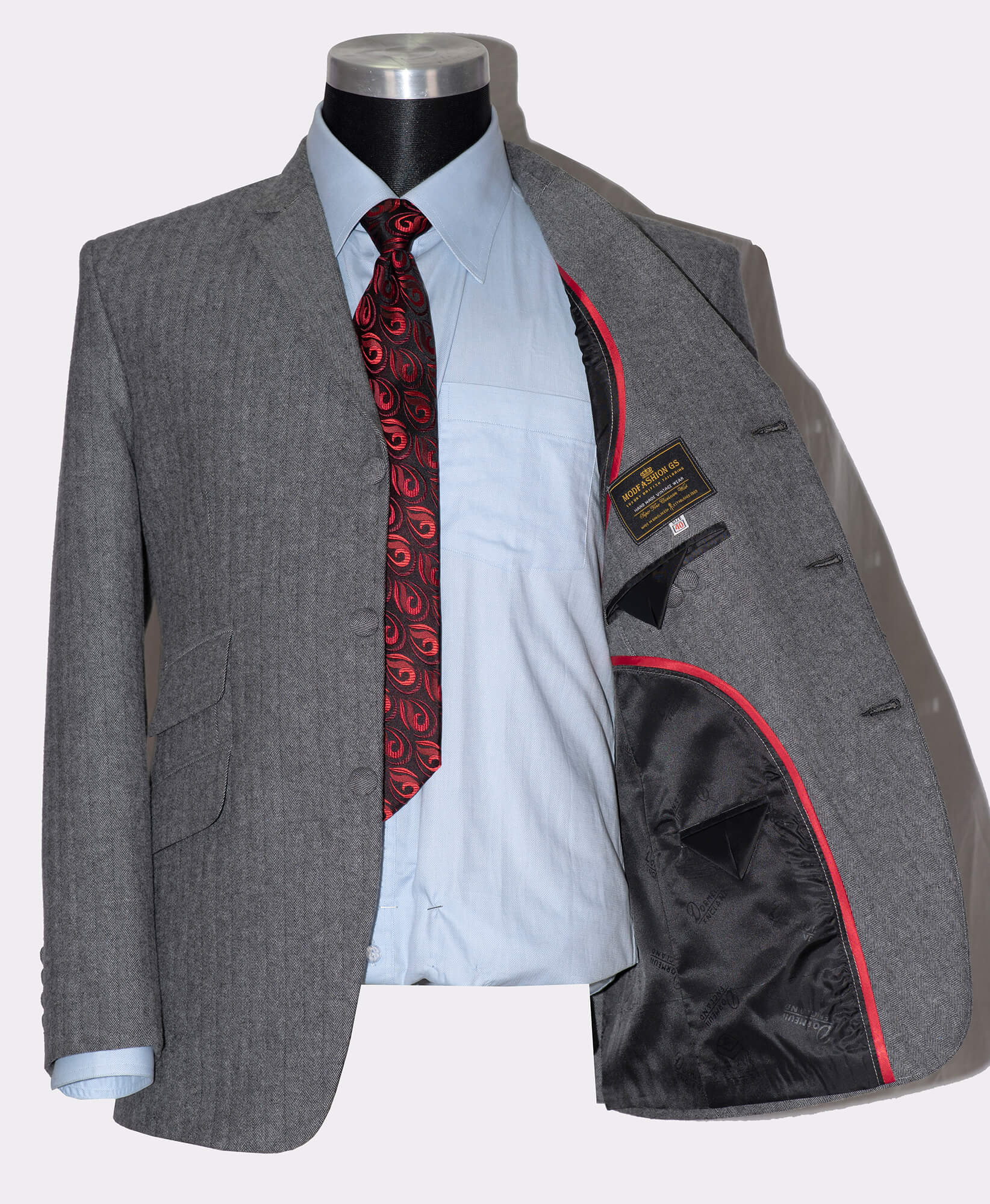 Paul weller 60's grey herringbone mod suit