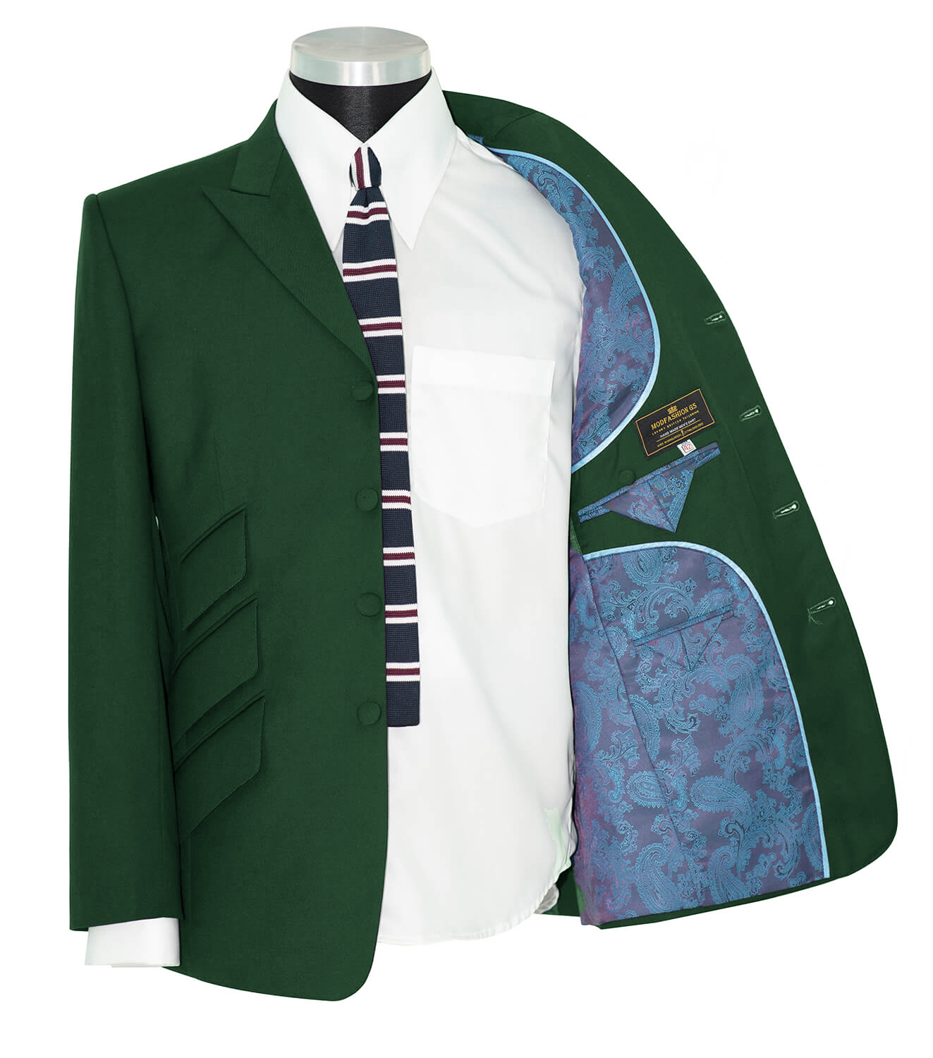 Paul Weller 4 button green mod suit