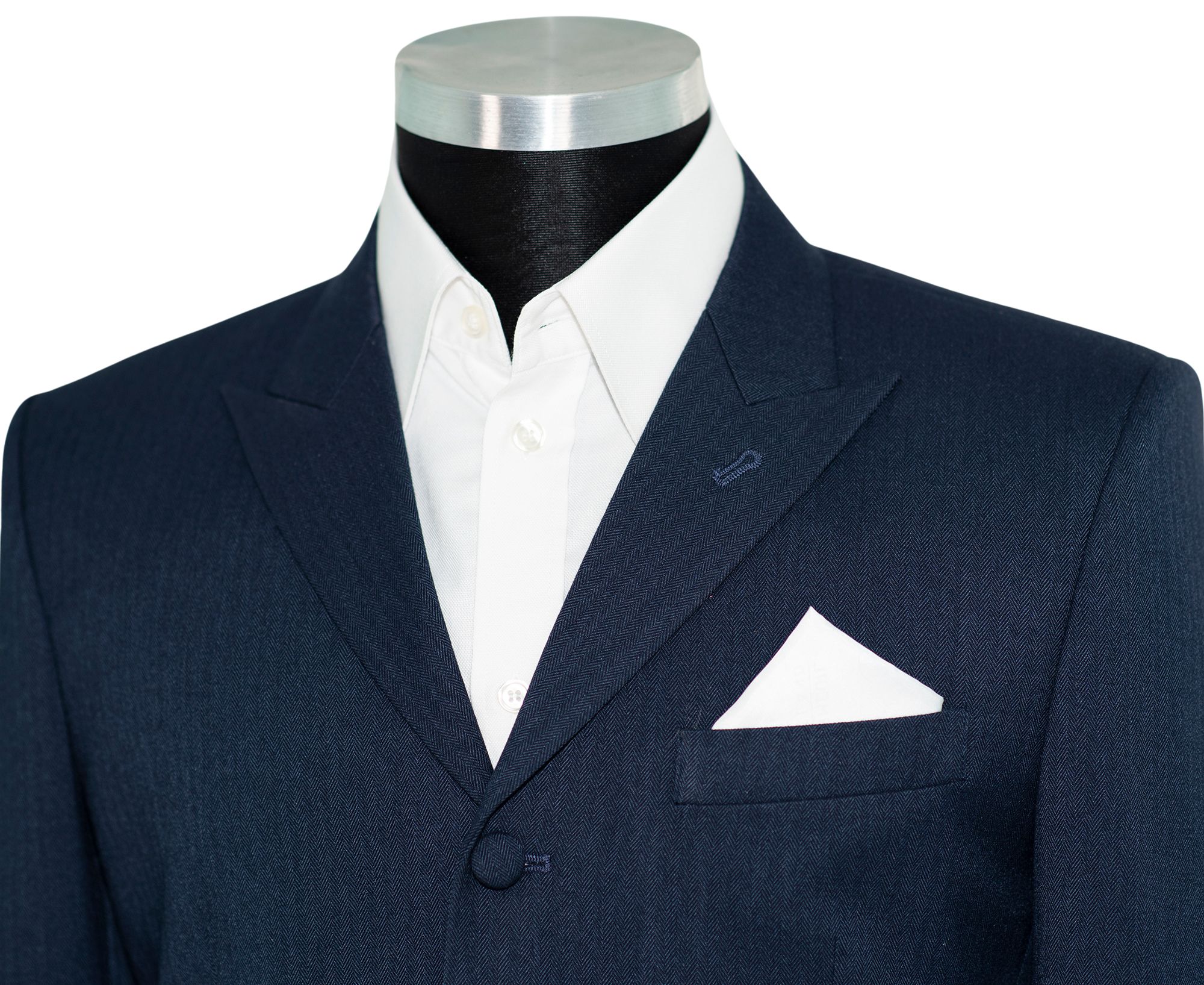 Weller Midnight Blue Peak Lapel 4 Button Mod Suit