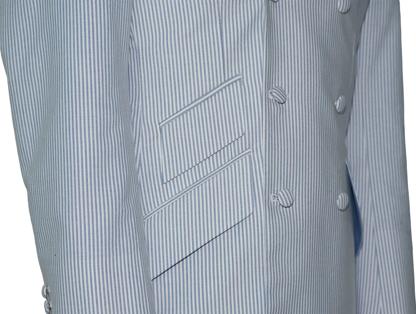 Weller Sky Stripe Peak Lapel 4/8 Double Breasted Mod Suit