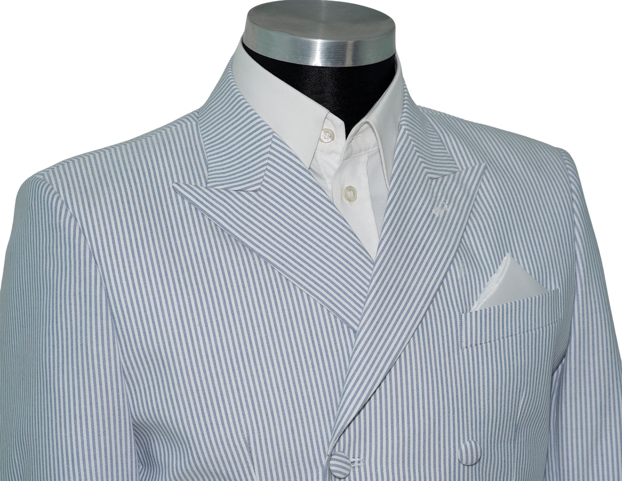 Weller Sky Stripe Peak Lapel 4/8 Double Breasted Mod Suit