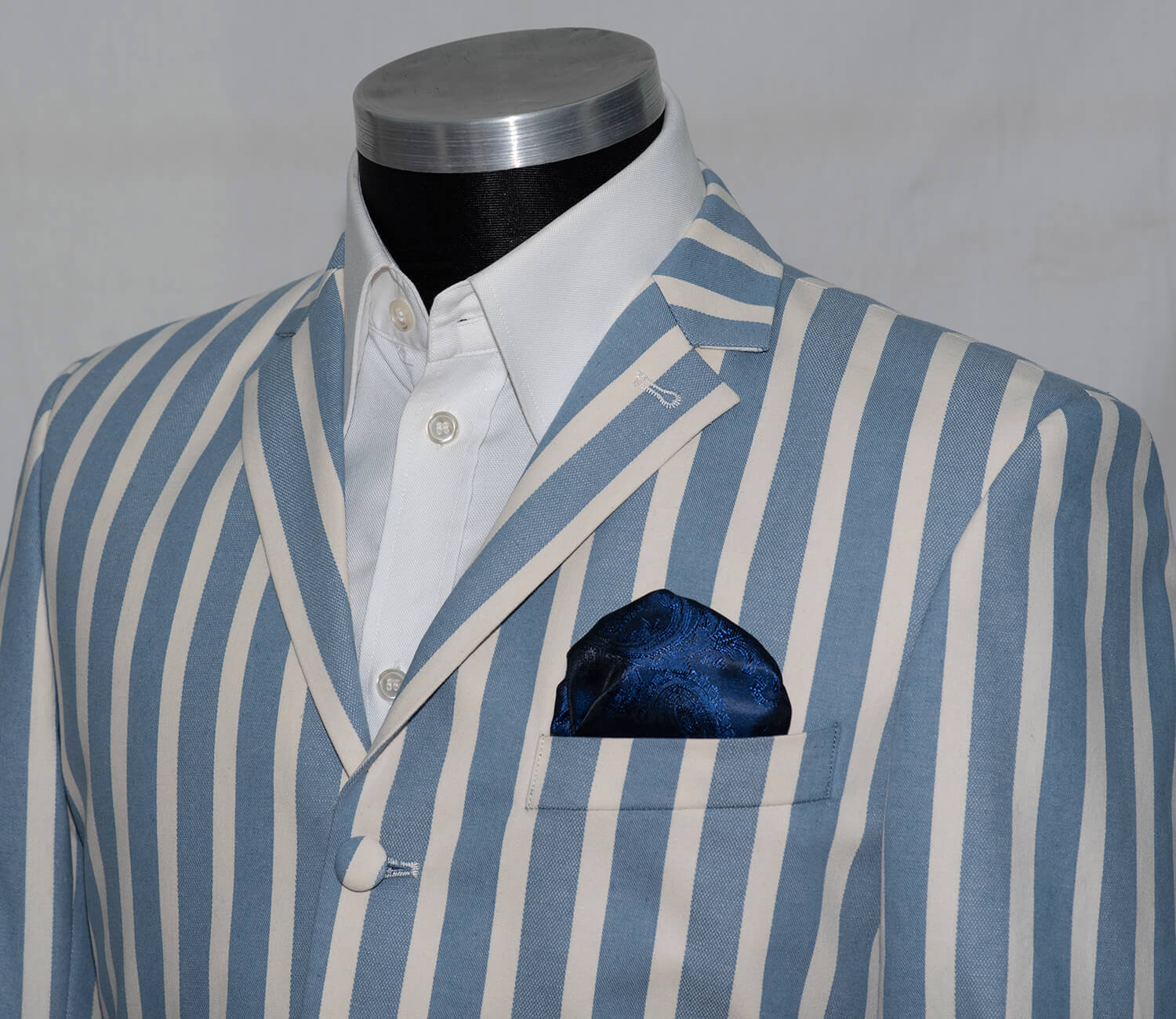 Weller sky and white stripe 60's blazer