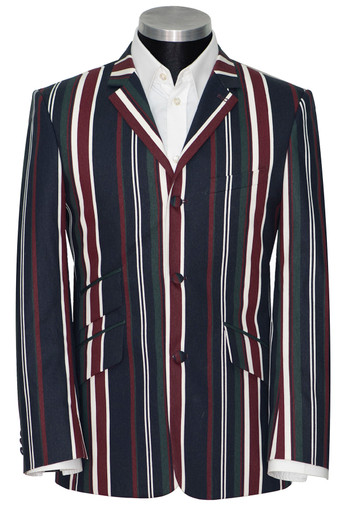 Weller navy and burgundy stripe 60's blazer