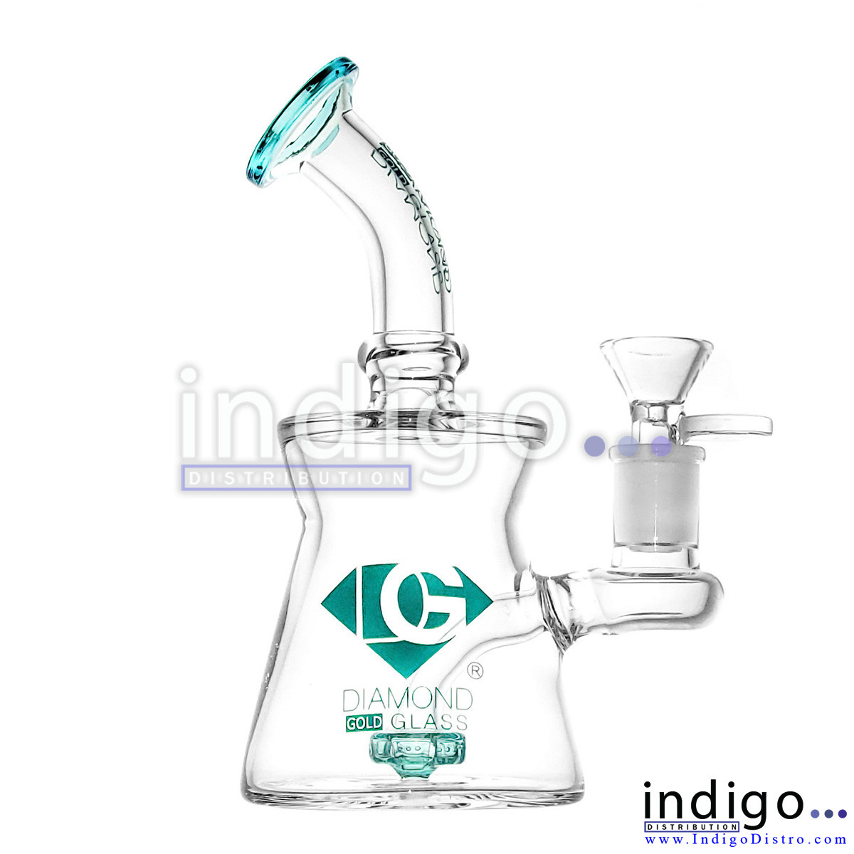 Diamond Gold Glass 6" Banger Hanger Rig