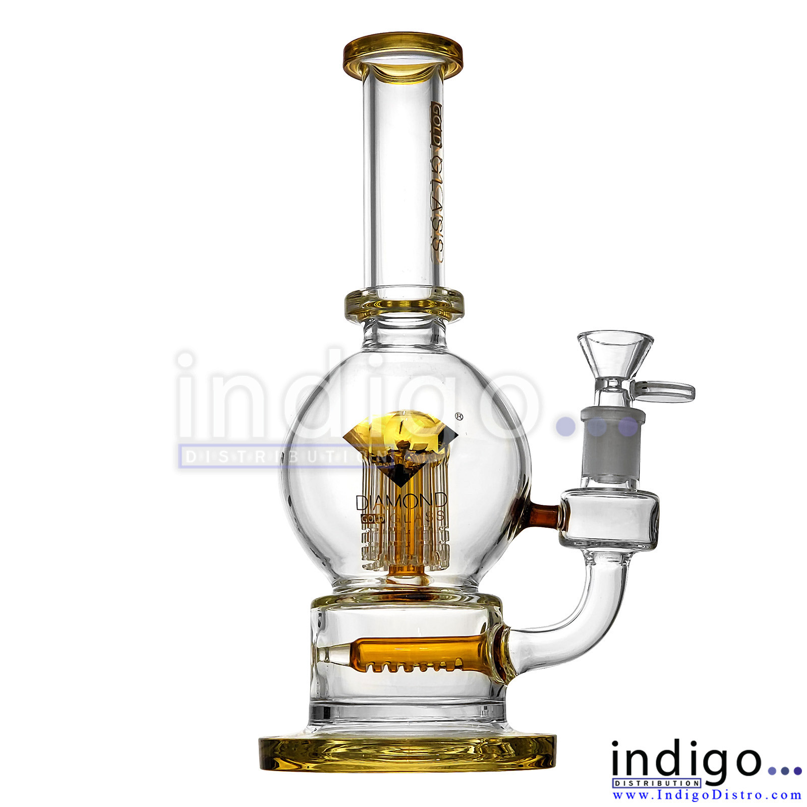 Diamond Gold Glass 6" Orb Dab Rig