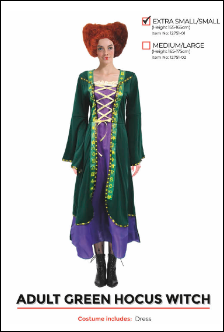 Adult Green Hocus Witch