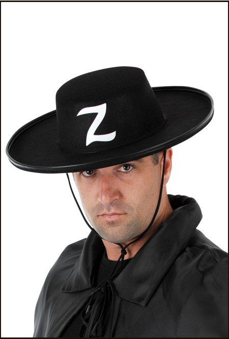 Black Zorro Hat for Adults Fancy Dress Party