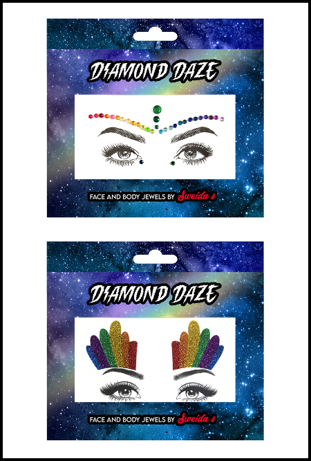 Diamond Daze Face and Body Jewels - Rainbow Assorted