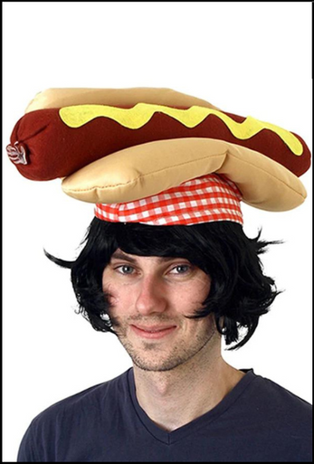 Novelty Hot Dog Hat for Adults Dress Up