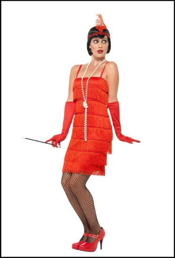 20's Red Flapper Dress Costume for Women