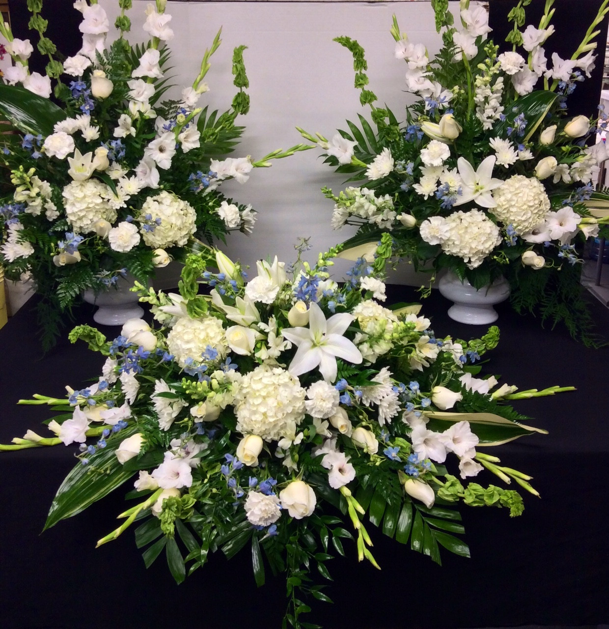 All White Round Sympathy Urn - Centerville Florists