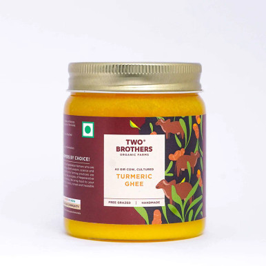 TWO BROTHERS ORGANIC FARMS Turmeric Ghee - Organic Cooking Oil | 250 ml