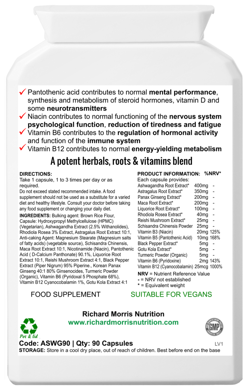 Ashwagandha Botanical Formula - Richard Morris Nutrition