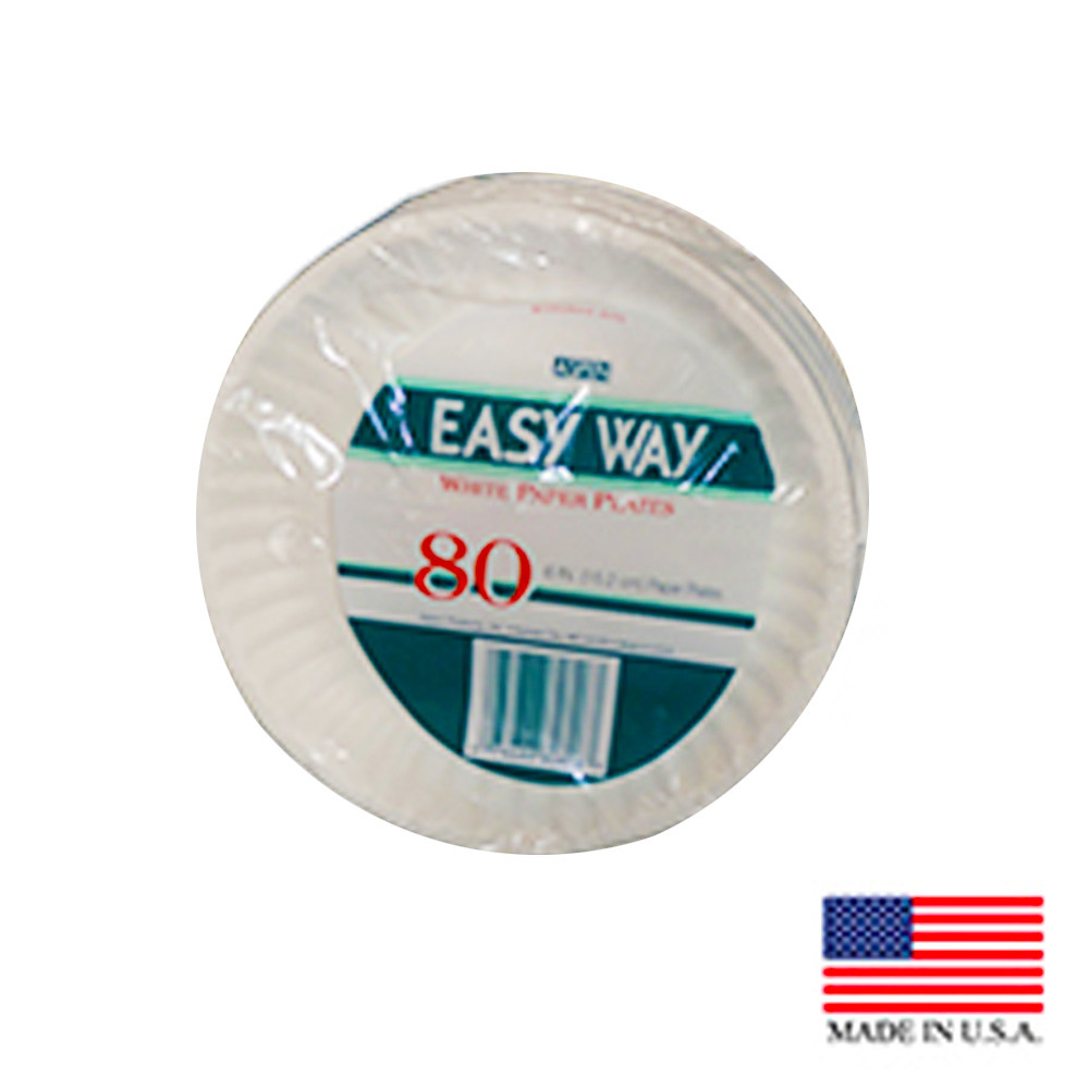 ASPEN PRODUCTS 80806 Easy Way White 6" Uncoated Paper Plate 14/80 cs ...