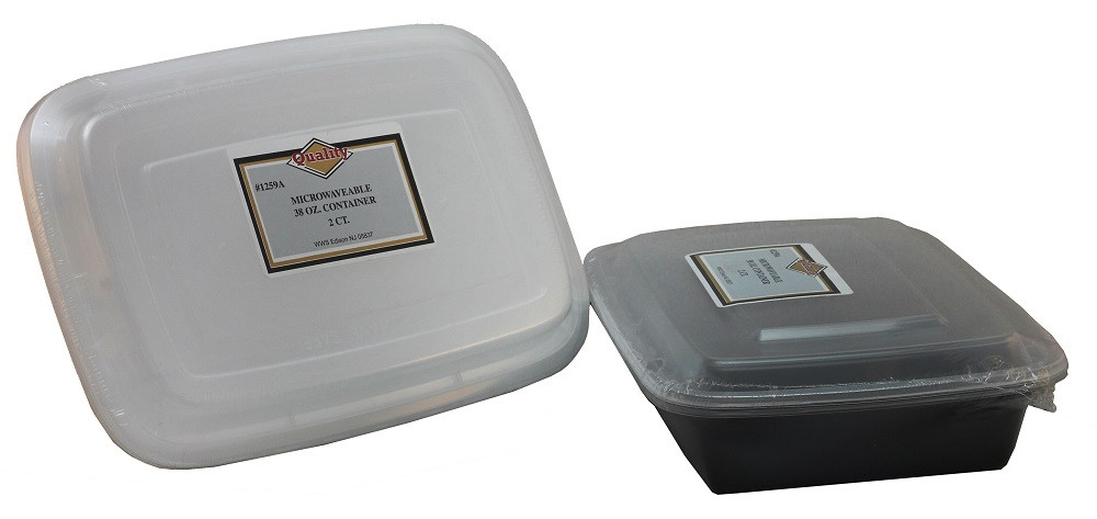 CONVENIENCE PACKS 1259A/72 Black/White 38 oz. Rectangular Plastic ...