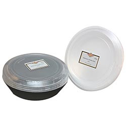 CONVENIENCE PACKS 1258A/6 Black/White 48 oz. Plastic Microwavable ...
