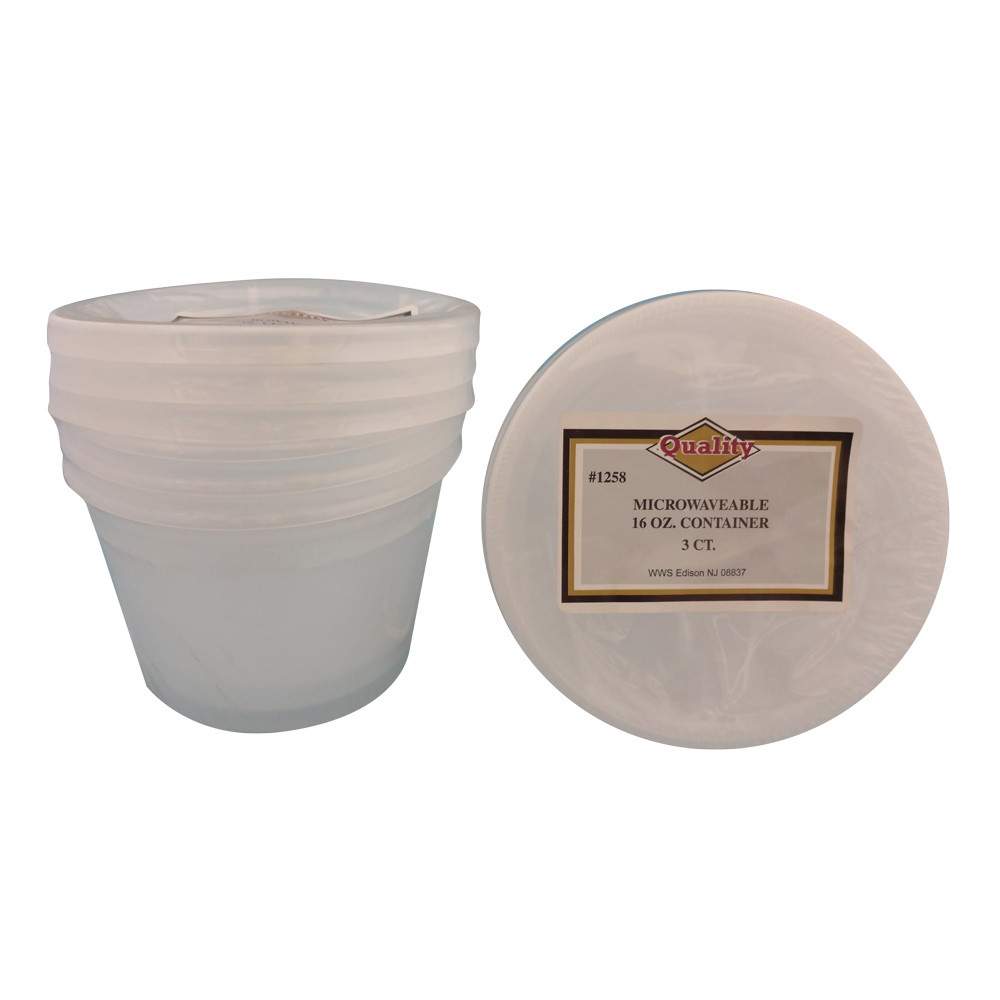 CONVENIENCE PACKS 1258 Clear 16 oz. Plastic Microwavable Container and ...
