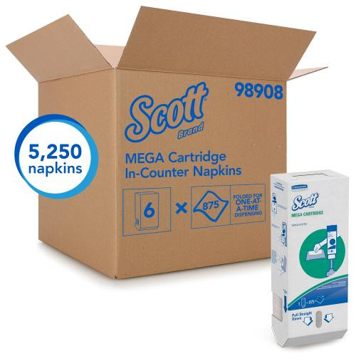 KIMBERLY-CLARK 98908 SCOTT CARTRIDGE NAPKIN WHITE 5250/CS (CASE OF 5250 ...