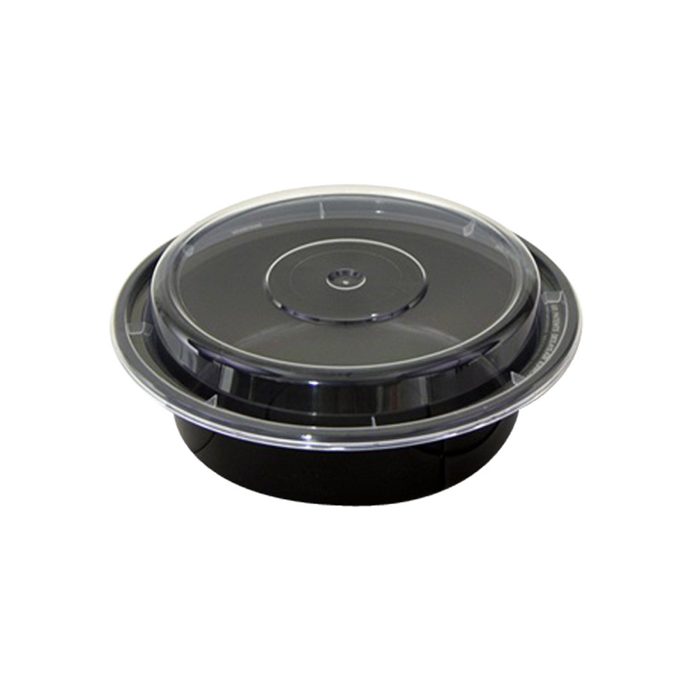 NEWSPRING NC718B Versatainer Black 16 oz. Round Plastic Microwavable ...