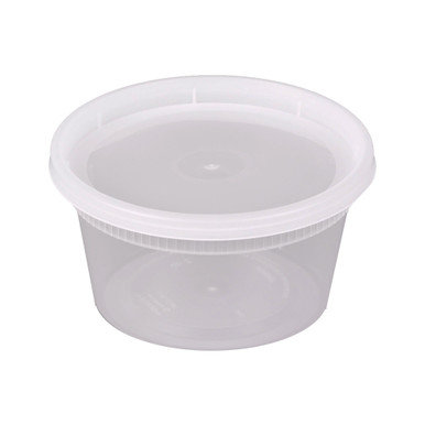 NEWSPRING YL2512 Delitainer Clear 12 oz. Plastic Deli Container and Lid ...
