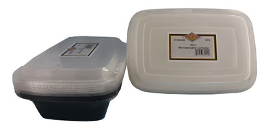 CONVENIENCE PACKS 1259A/6 Black/White 38 oz. Rectangular Plastic ...