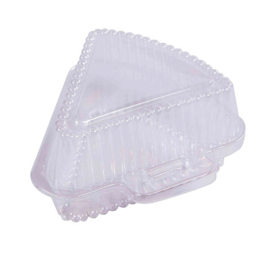 EASYPAK BL644 Clear 10" Triangular Plastic Hinged Pie Wedge Container ...