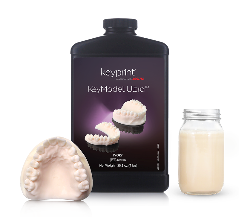 Keyprint KeyModel Ultra Laboratory 3D Printing Resin, Ivory 1kg/bottle ...