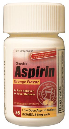 NWI Asprin Chewable Tablets, Compare to St. Joseph Asprin, 81mg, 36/btl ...