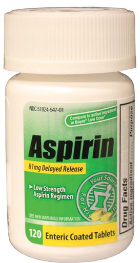 NWI Asprin , Adult 81mg, Enteric Coated Tablets, 120/btl, 24 btl/cs ...