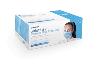 Medicom Premier Elite ProShield Earloop Face Mask w/ Visor ASTM Level 3 ...