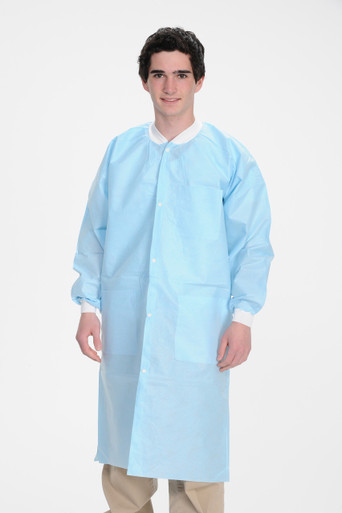 ValuMax Extra-Safe Autoclavable Lab Coat, Sky Blue 3XL, Knee-Length ...