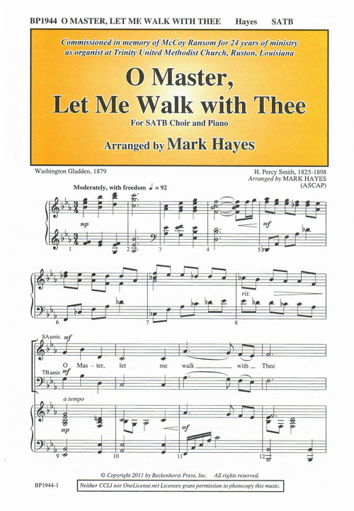 O Master Let Me Walk With Thee