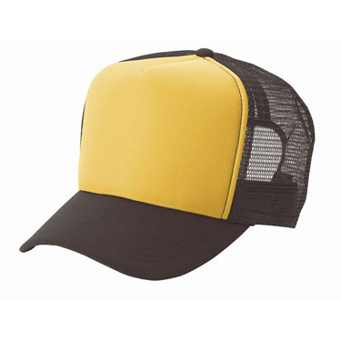 Gold Front Brown Mesh Hat, Plain Hat, Blank Hat, Trucker Hats