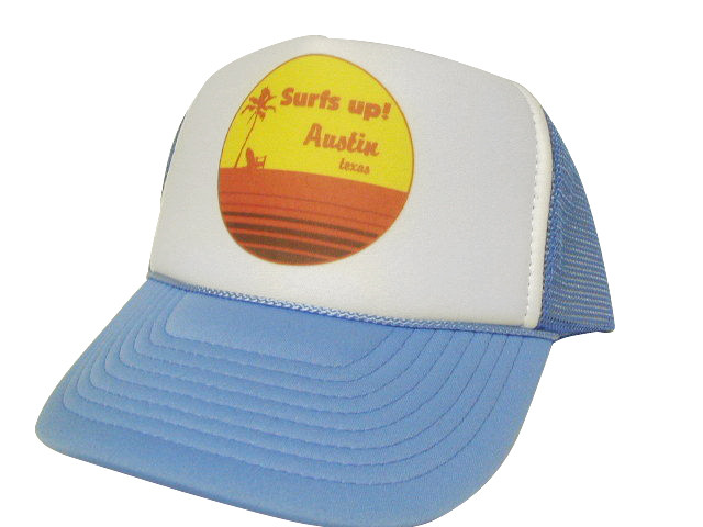 Surfs Up Austin Texas Hat, HEY! Hat, Trucker Hats, Vacation Hats