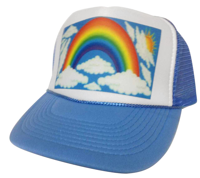 Rainbow Clouds Hat, Trucker Hat, Trucker Hats, Pop Culture Hat
