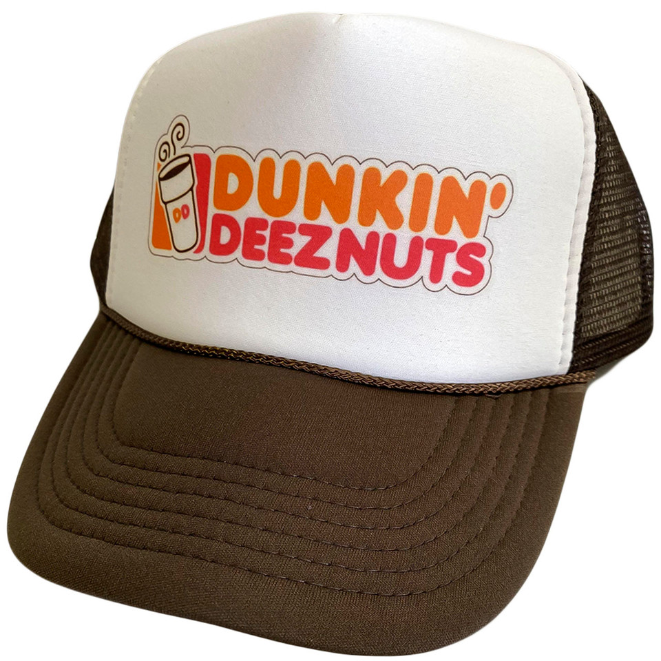 Dunk N Deez Nuts Hat, Dunk N Donuts Parody hat, Deez Nuts Cap, Dunk N Deez Nuts Trucker Hat ...