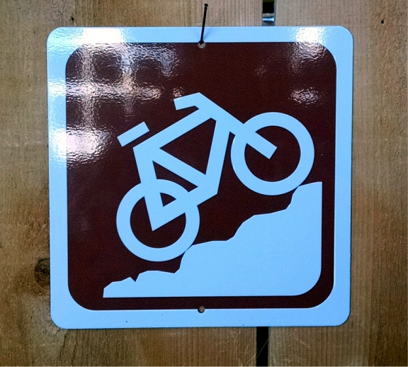Mountain Biking Recreation Symbol Sign - 395 Store